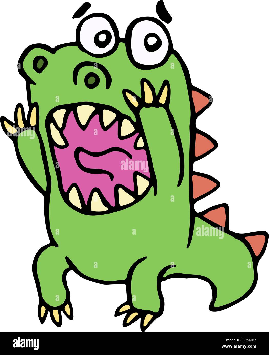 scared dinosaur. vector illustration. cute screaming character Stock ...