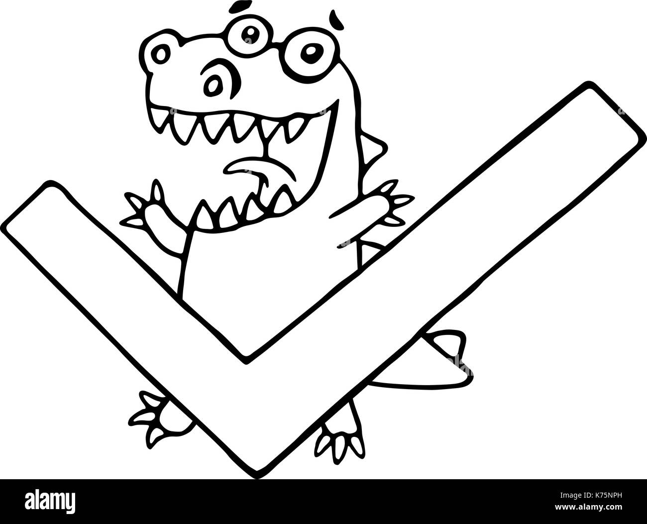 Cartoon positive tick symbol Stock Vector Images - Alamy