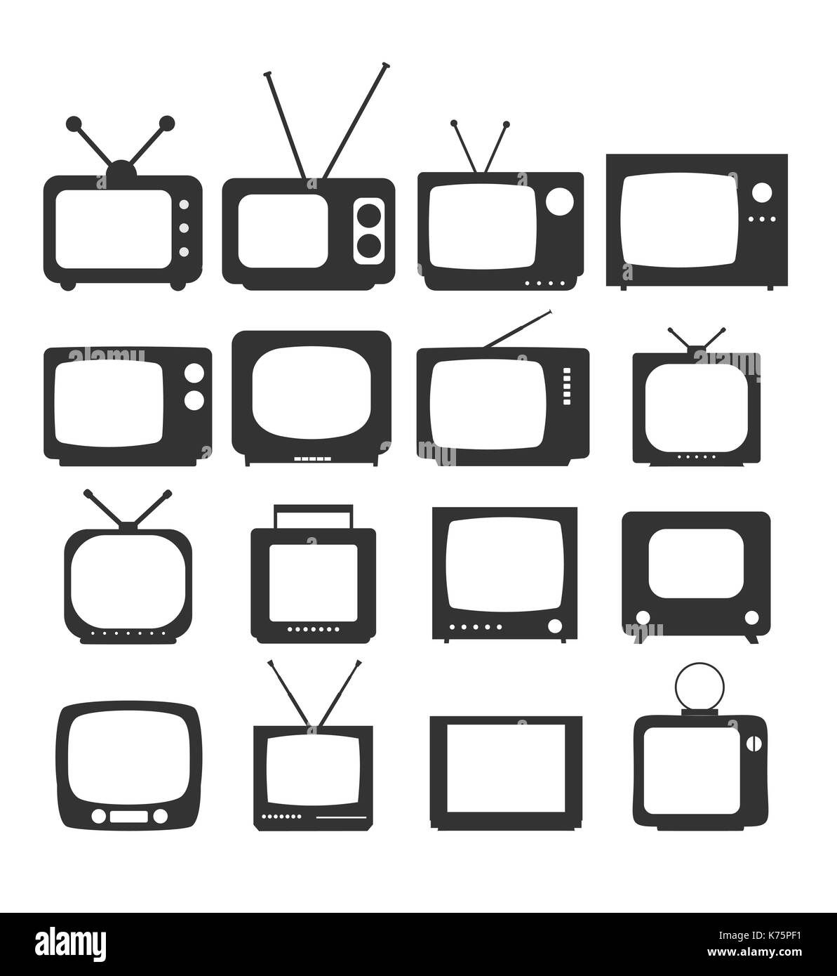 Tv Icon in trendy flat style isolated on white background. Television ...