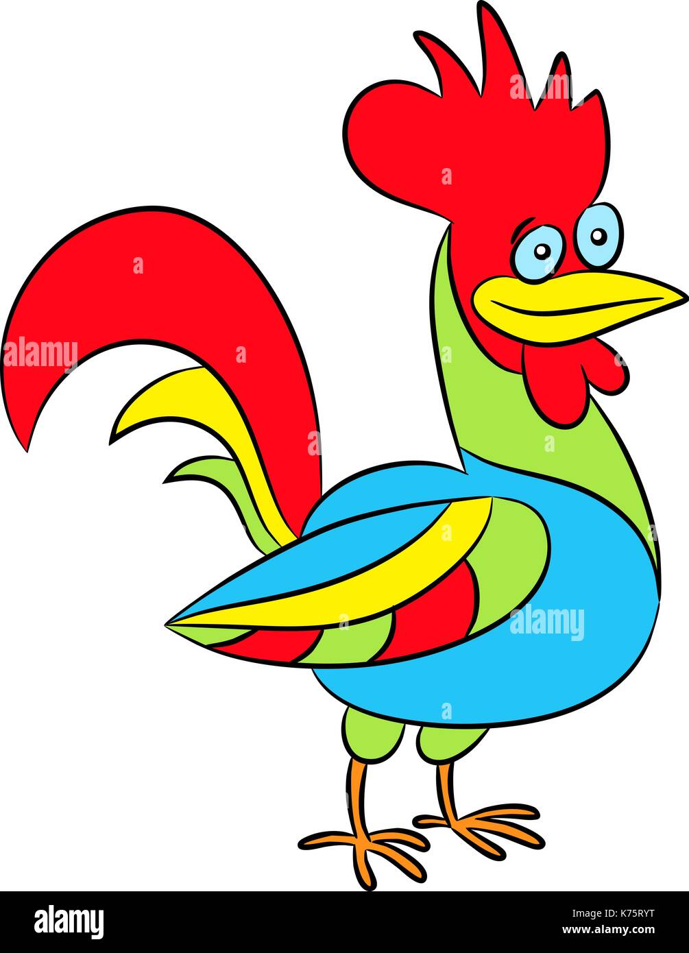 Cartoon fat rooster. Vector illustration. Funny animal character Stock ...