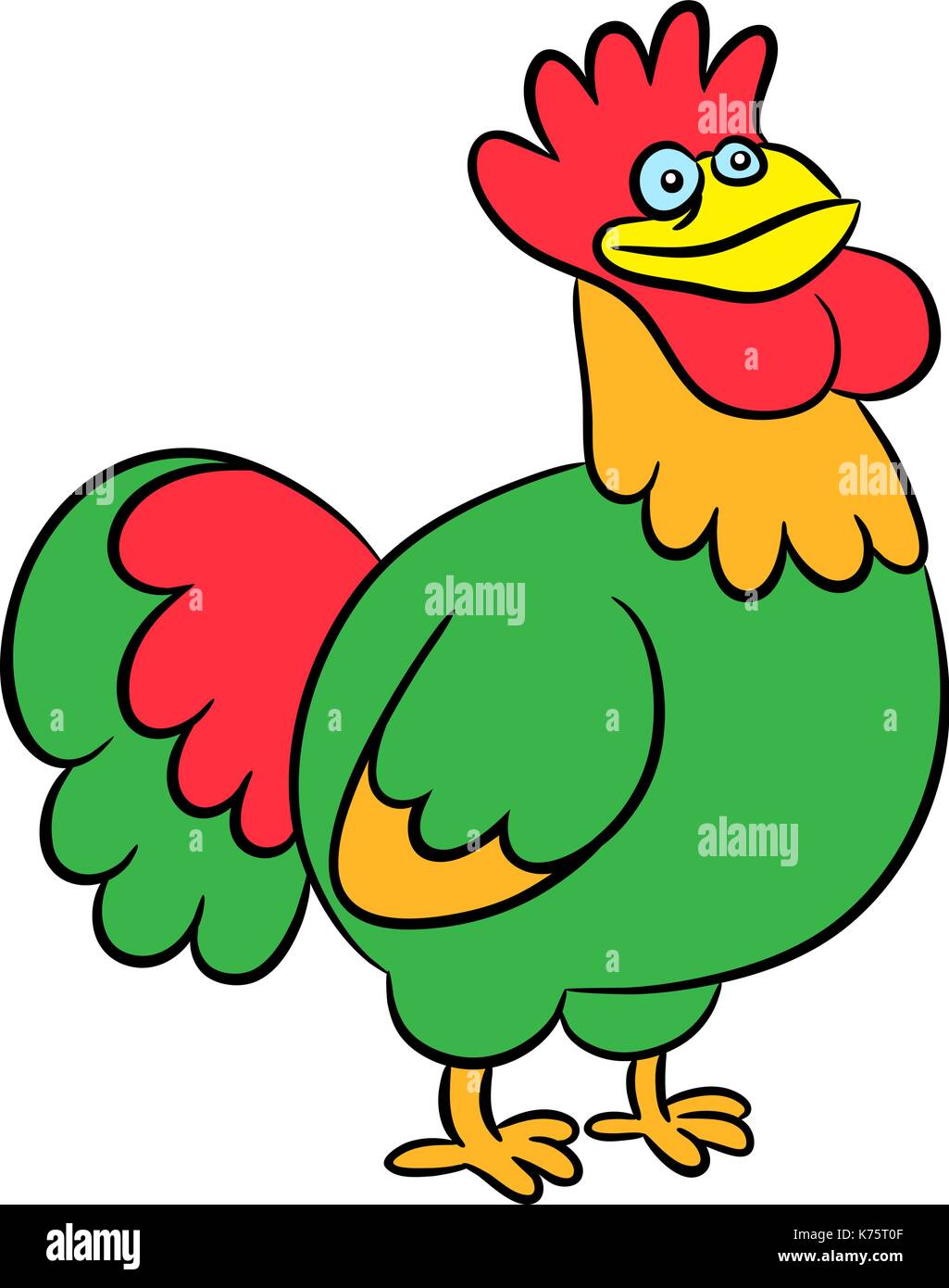 Cartoon fat rooster. Vector illustration. Funny animal character Stock ...