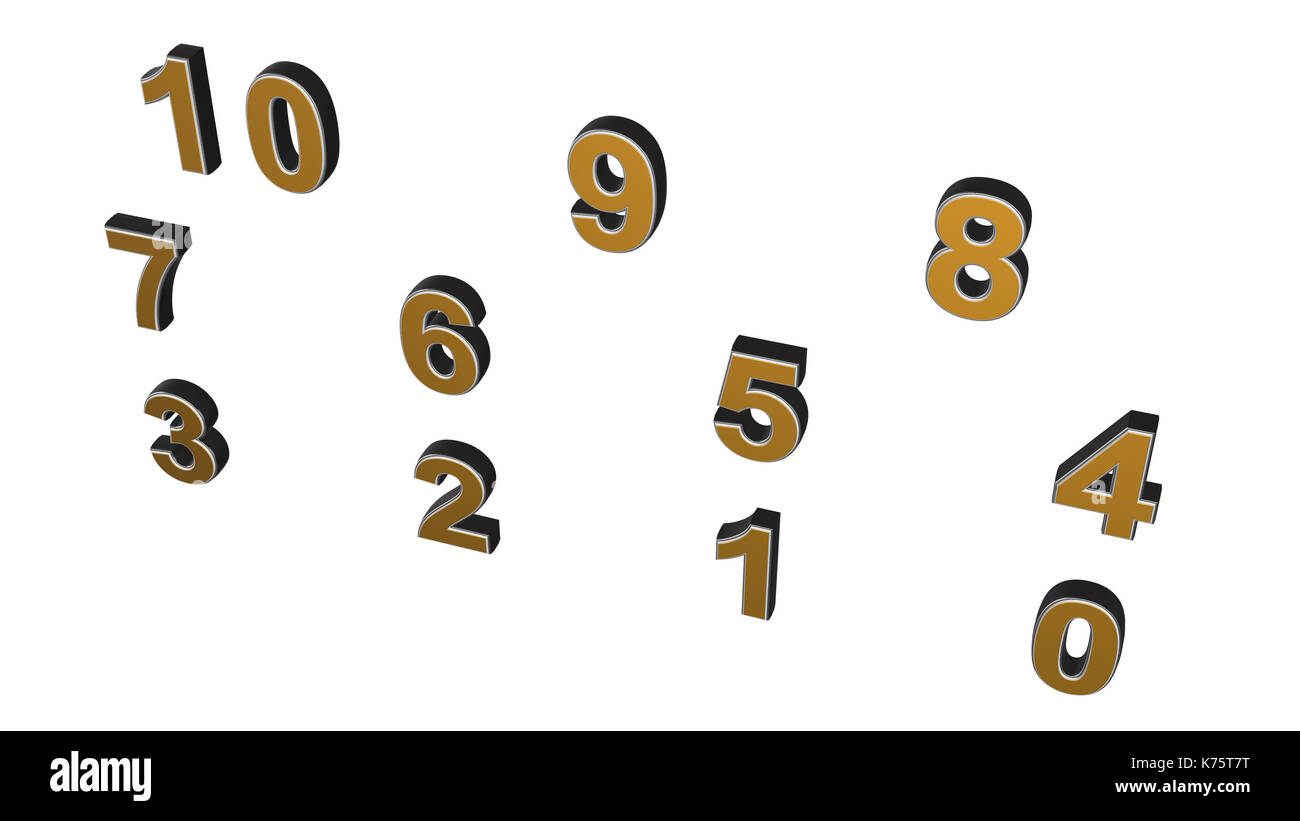 Abstract background from set of three-dimensional numbers Stock Photo ...