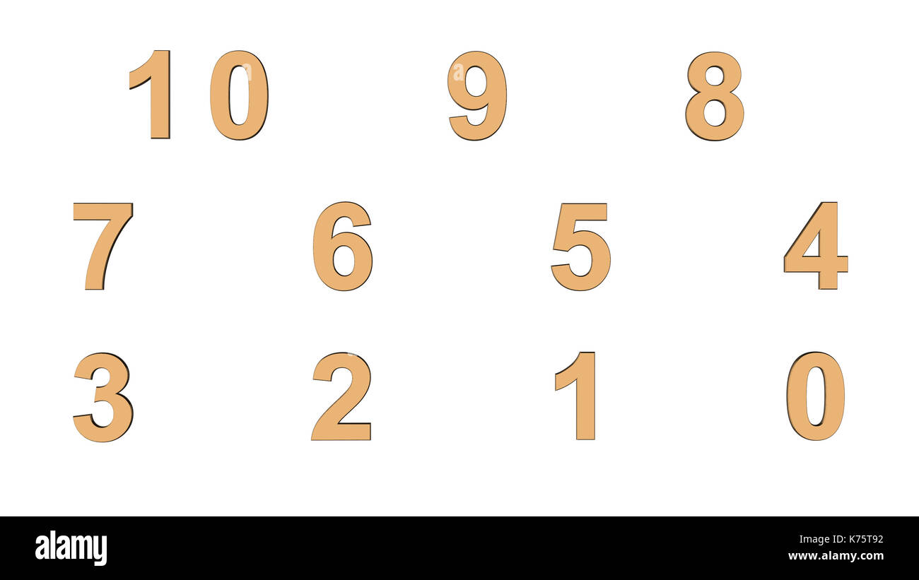 Abstract background from set of three-dimensional numbers Stock Photo ...