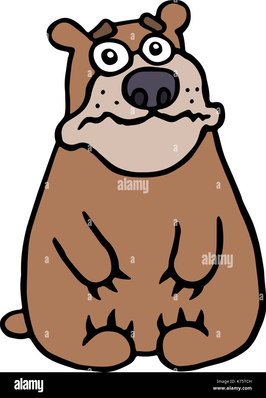 cute unhappy bear. vector illustration. melancholy cartoon animal ...