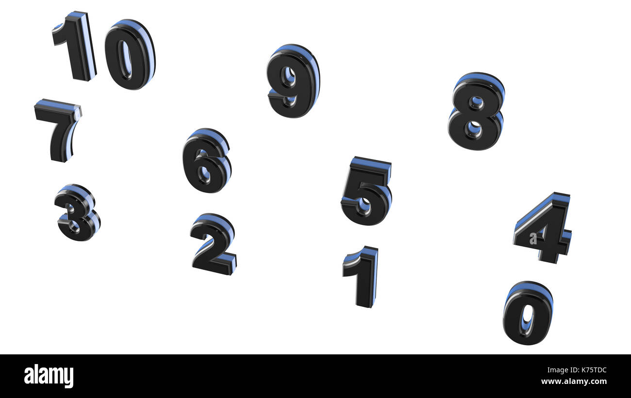 Abstract background from set of three-dimensional numbers Stock Photo ...