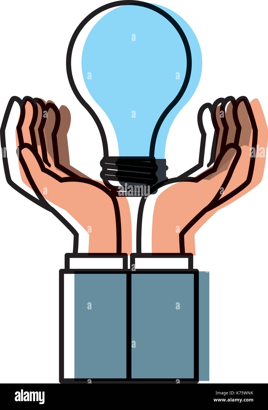 Hand with Bulb light energy Stock Vector Image & Art - Alamy