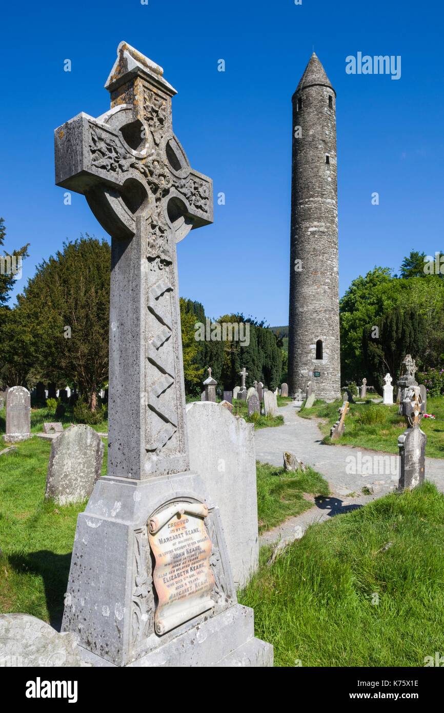 Ireland, County Wicklow, Glendalough, ancient monastic settlement ...