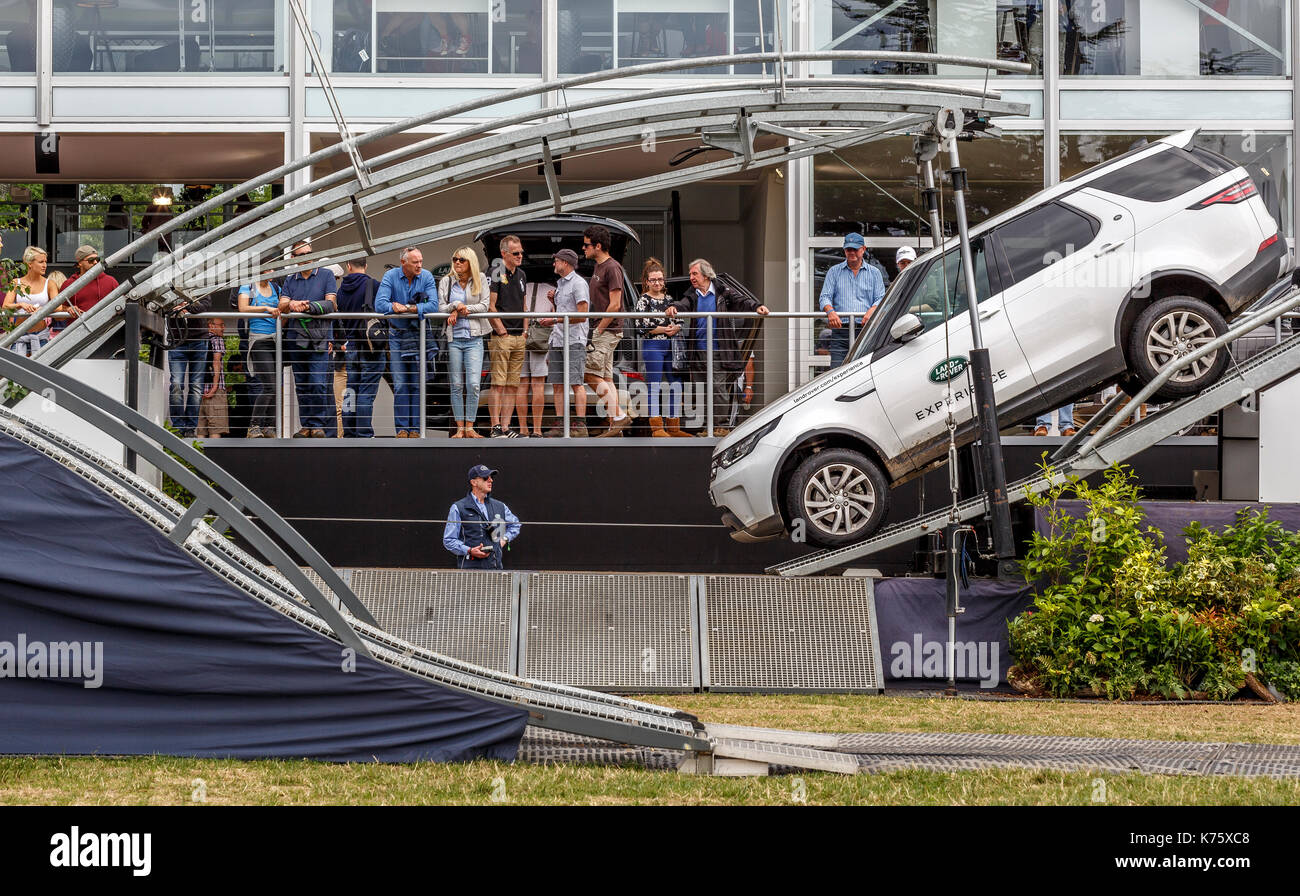 The Land Rover Experience stand giving demonstration rides to the ...
