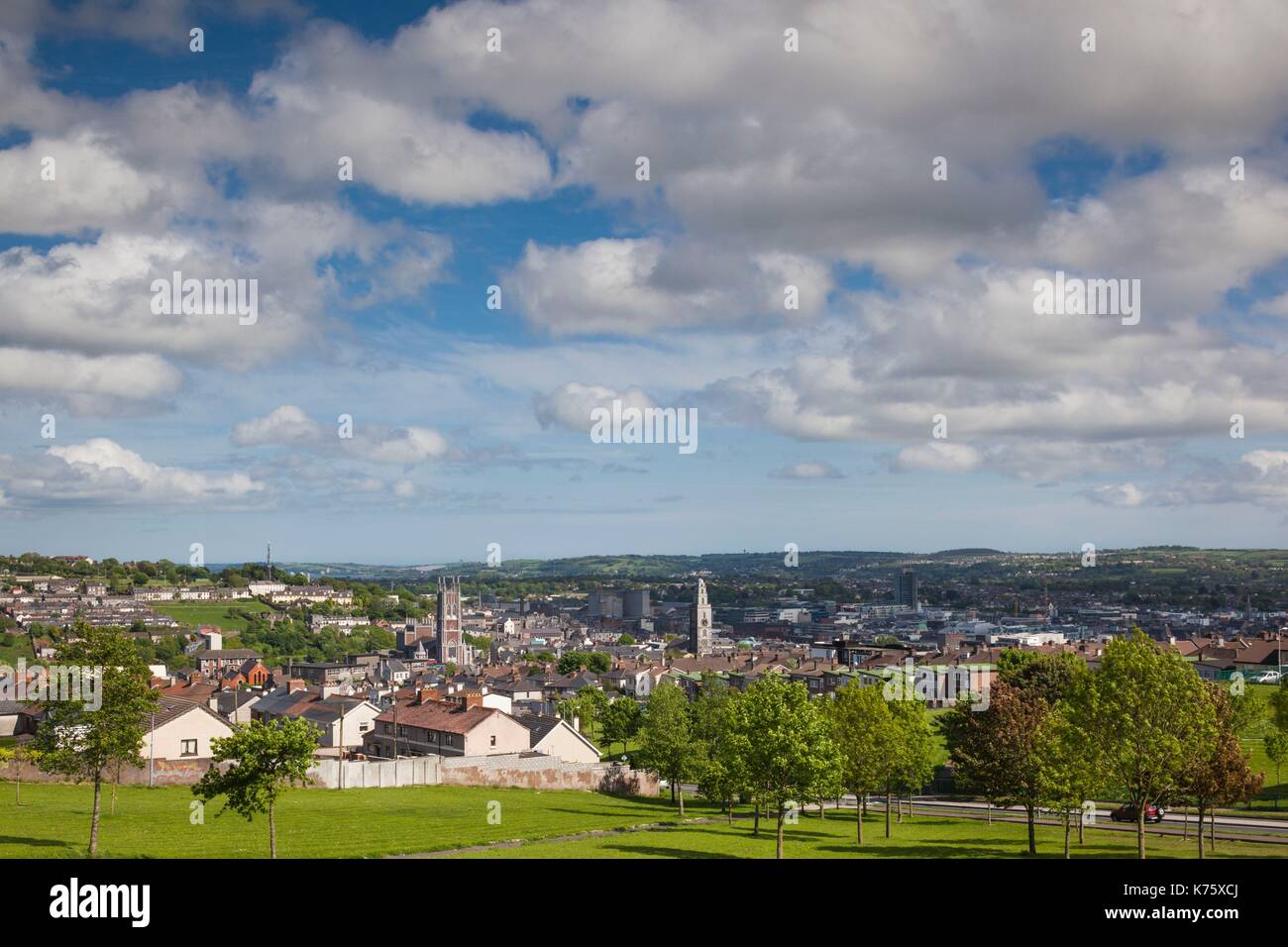 Ireland, County Cork, Cork City, elevated city view from the west Stock ...