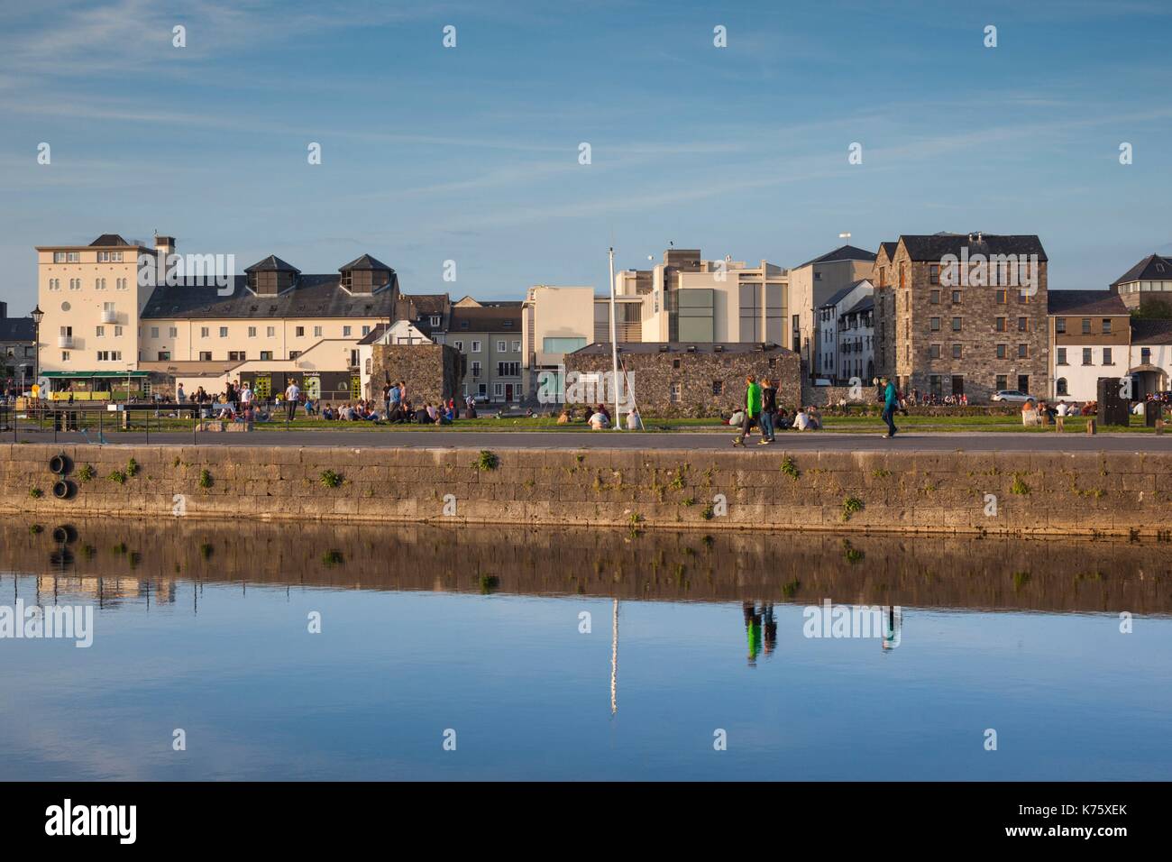Ireland, County Galway, Galway City, River Corrib reflection at the ...
