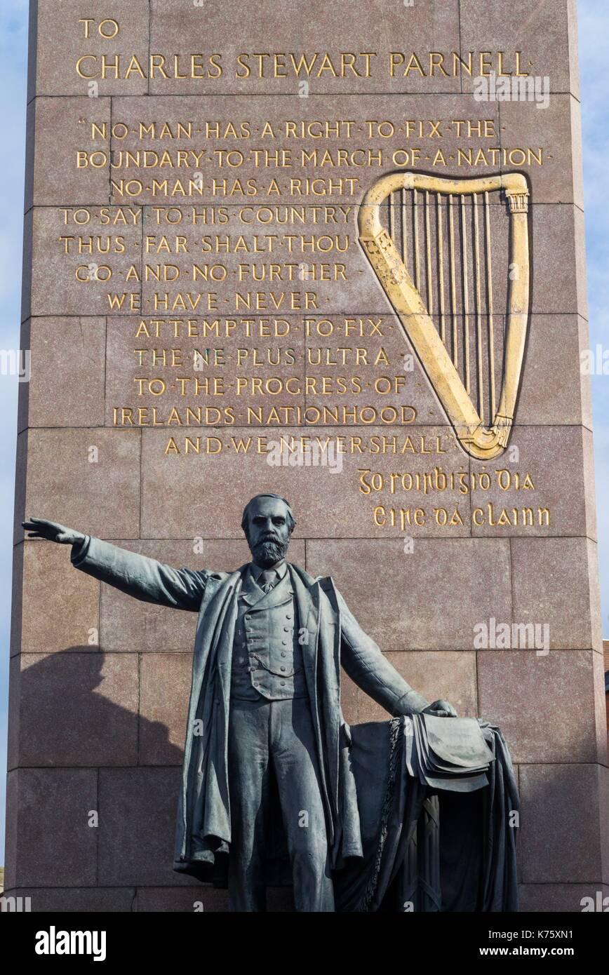 Dublin charles parnell statue hi-res stock photography and images - Alamy