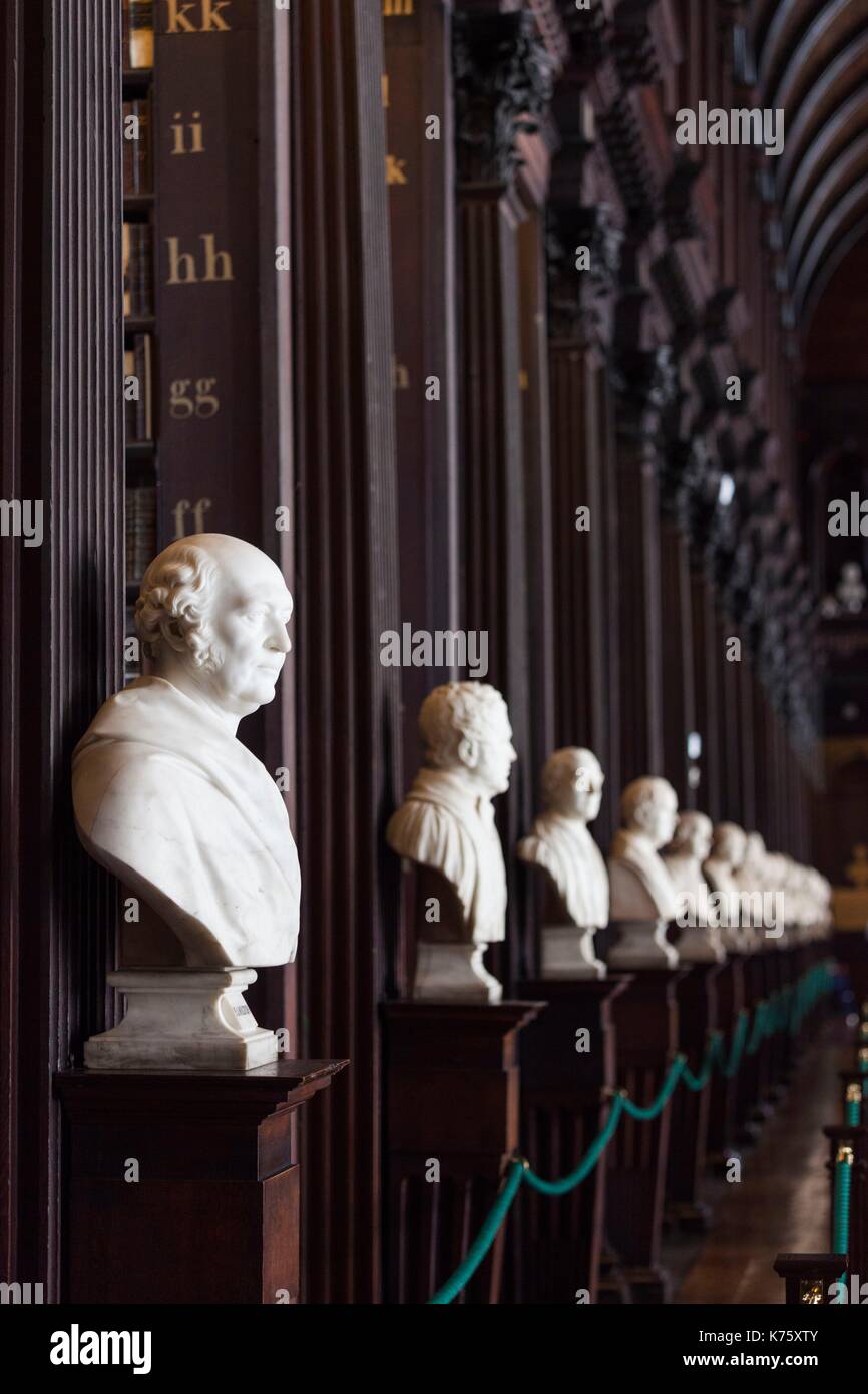 Ireland, Dublin, Trinity College, Old Library building, Long Room ...