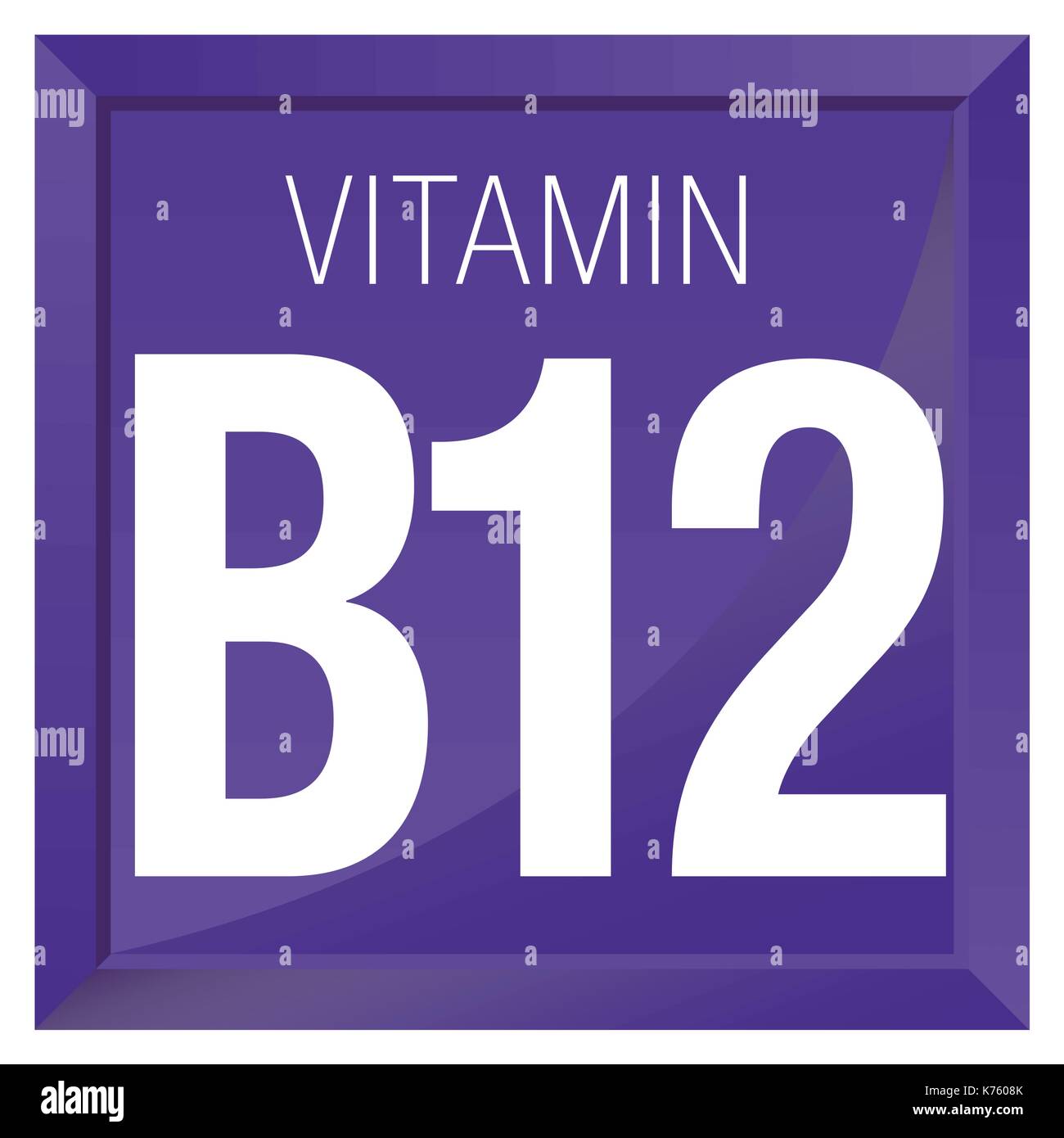 VITAMIN B12 Icon - Chemistry - square frame with Violet background ...