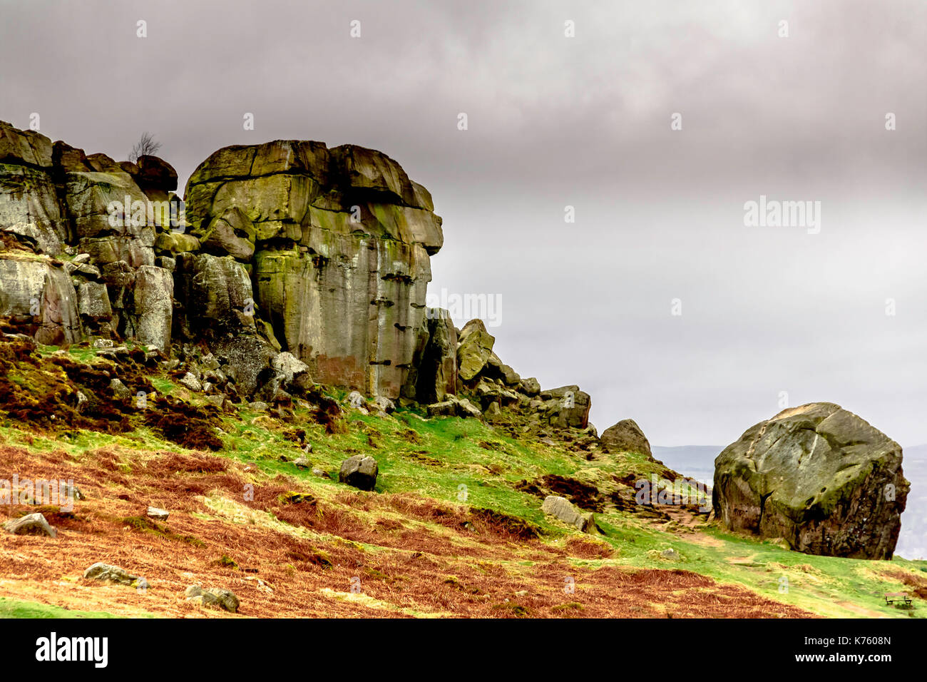 Cow and calf rocks ilkley moor winter hi-res stock photography and ...