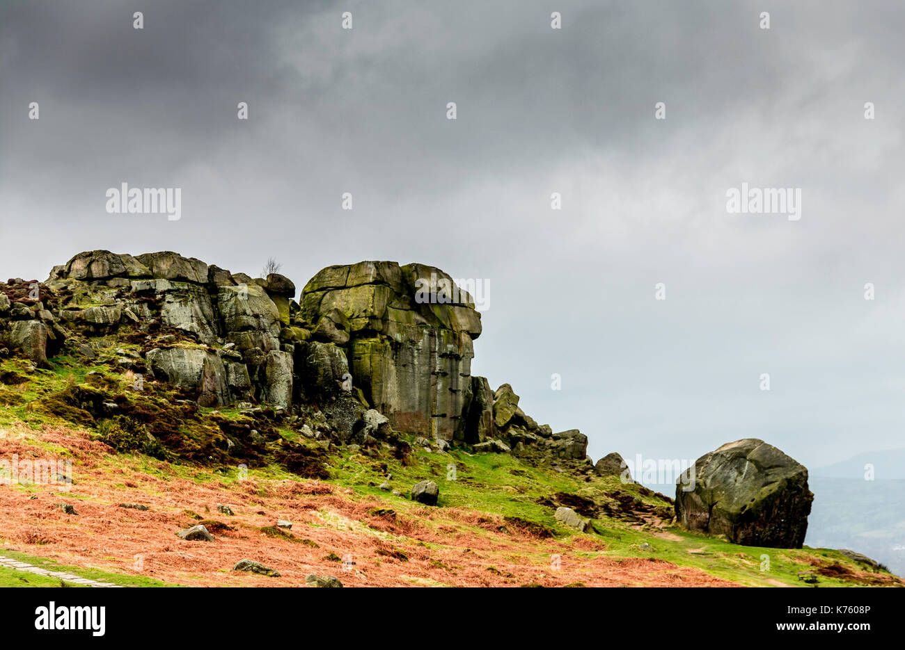 Cow And Calf Rocks at Ilkley West Yorkshire United Kingdom Stock Photo ...