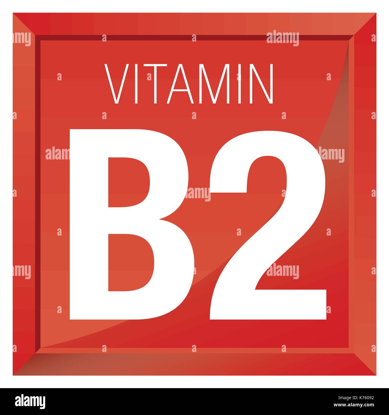 VITAMIN B2 Icon - Chemistry - square frame with Red background Stock ...