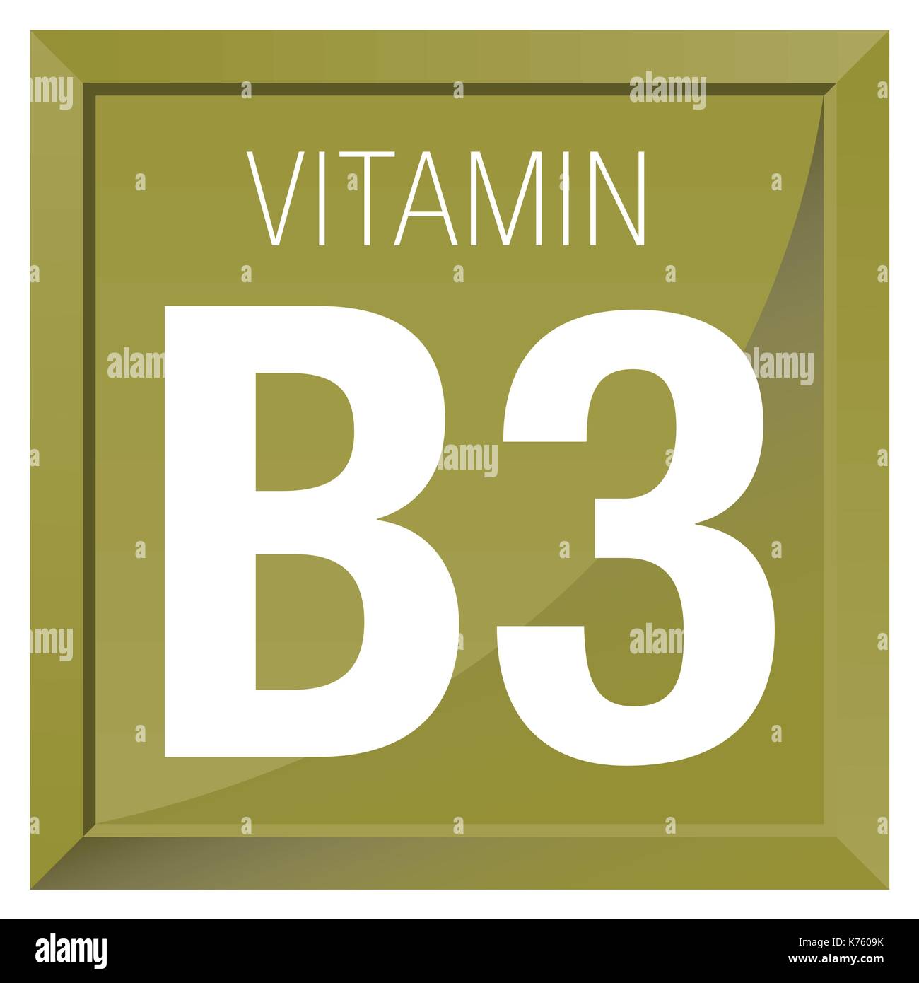 VITAMIN B3 Icon - Chemistry - square frame with Green background Stock ...
