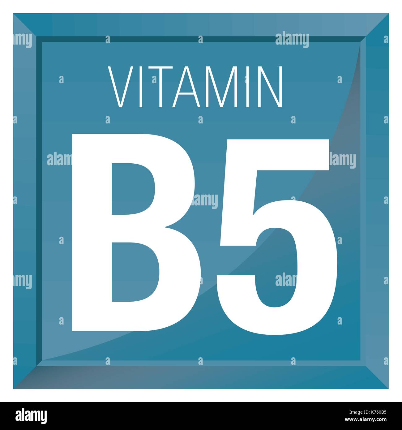 VITAMIN B5 Icon - Chemistry - square frame with Blue background Stock ...