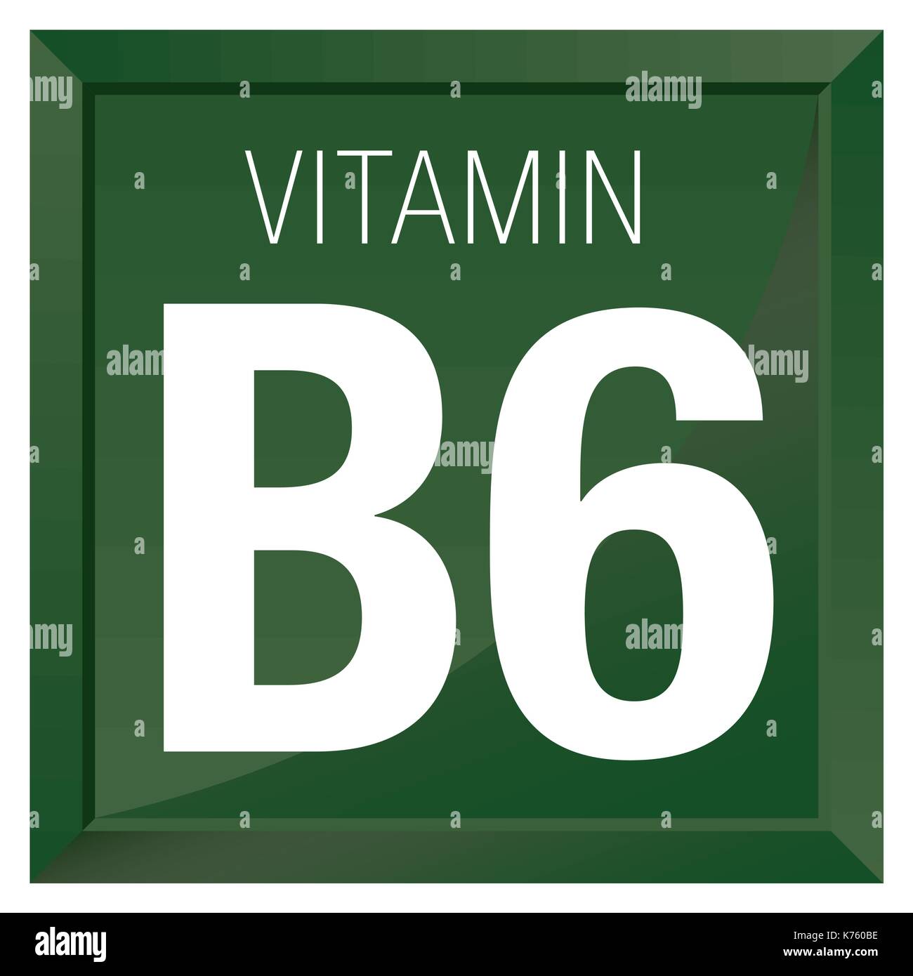 VITAMIN B6 Icon - Chemistry - square frame with Green background Stock ...