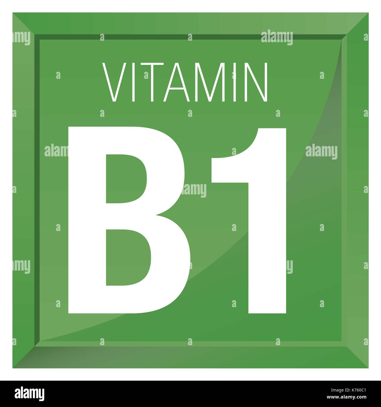 VITAMIN B1 Icon - Chemistry - square frame with Green background Stock ...