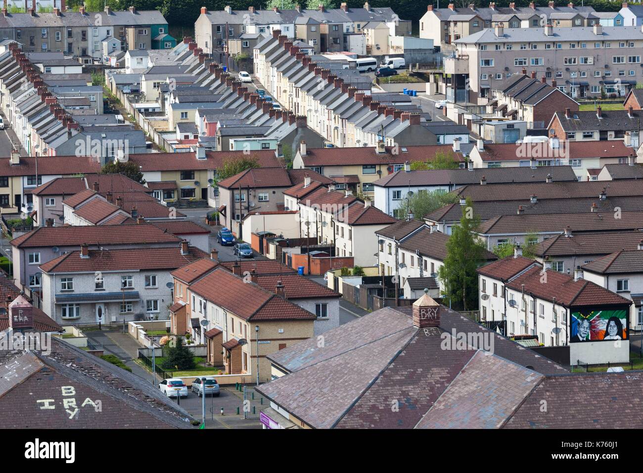 United Kingdom, Northern Ireland, County Londonderry, Derry, elevated ...