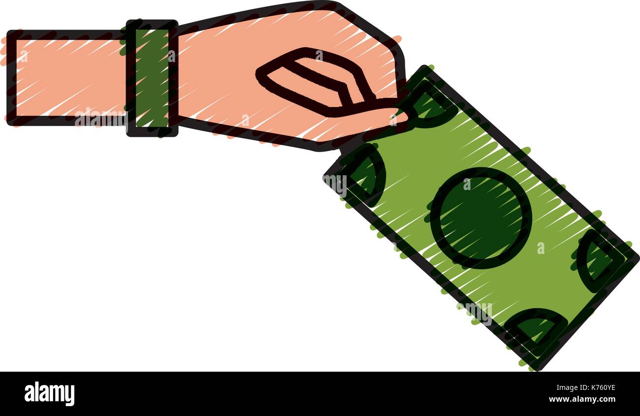 Hand with Money billet isolated Stock Vector Image & Art - Alamy
