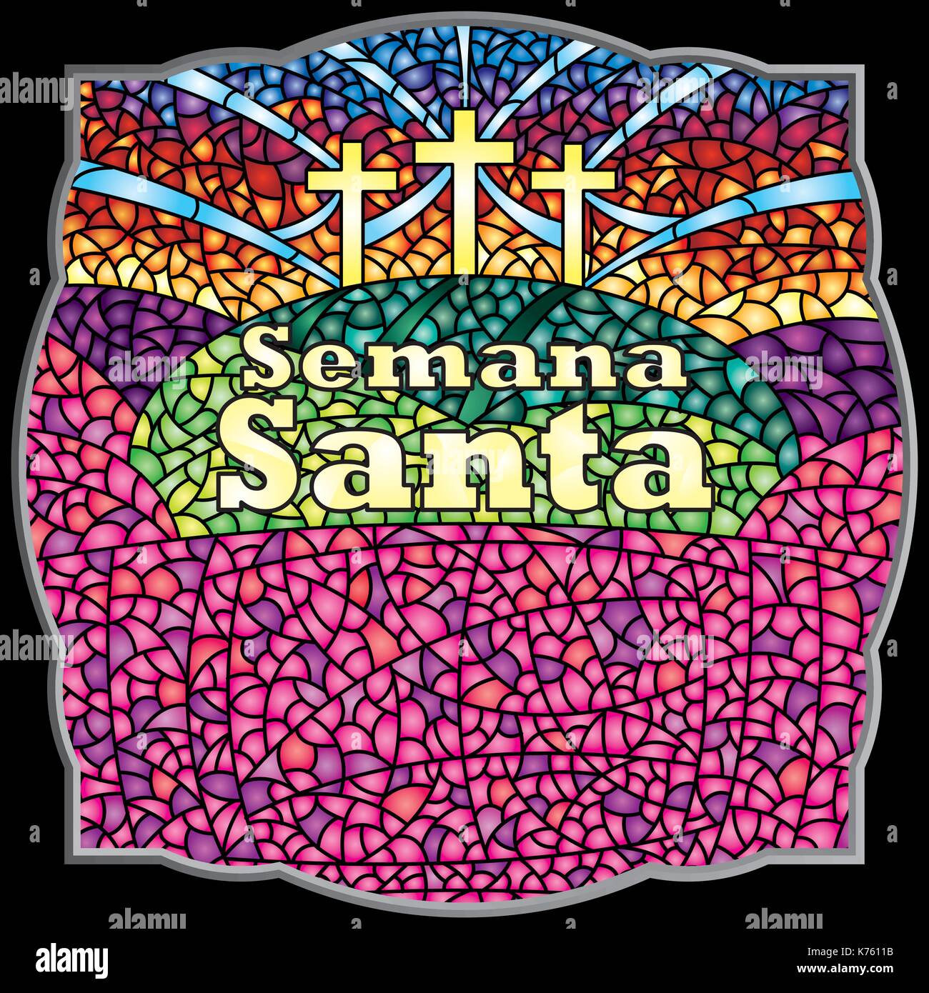 Mosaic crucifixion Stock Vector Images - Alamy