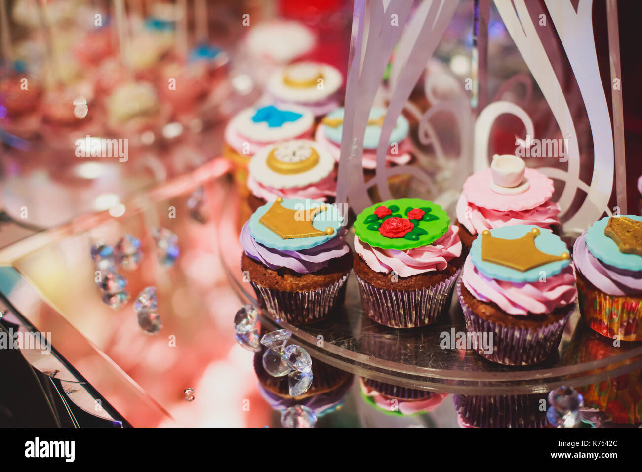 Beautifully decorated catering banquet table with different food snacks ...