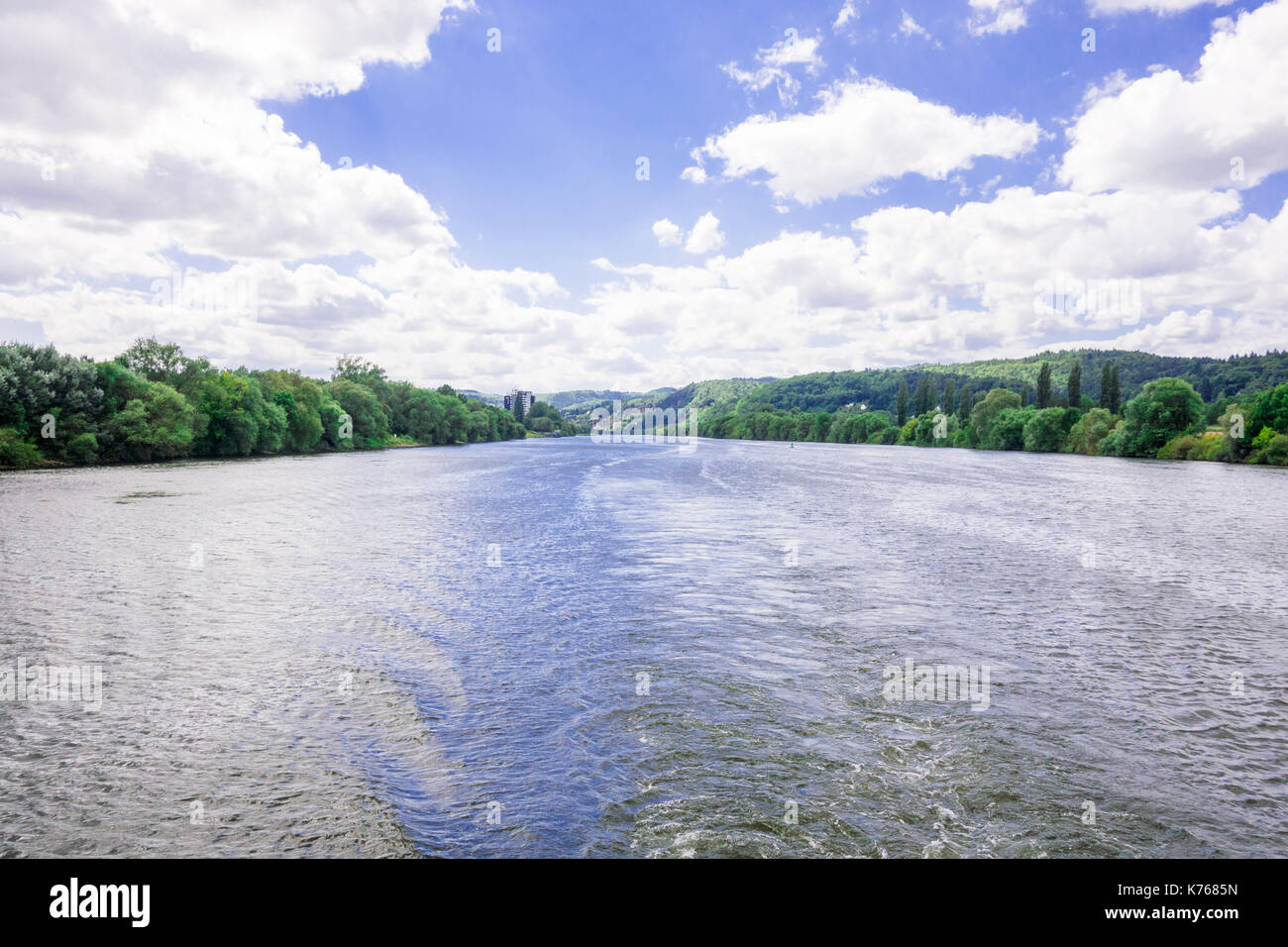 TRIER, GERMANY - 4TH Aug 17: A view of Moselle, which is one of the ...