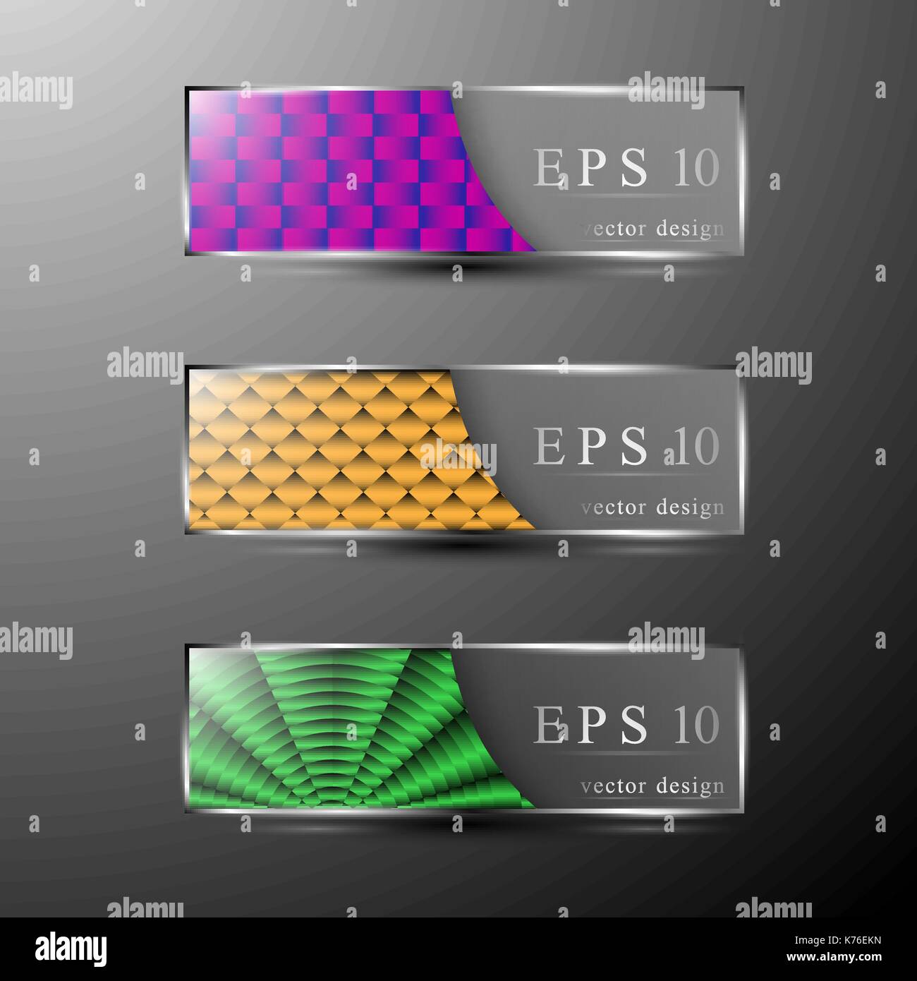 Set of different colored transparent and patterned banners Stock Vector ...