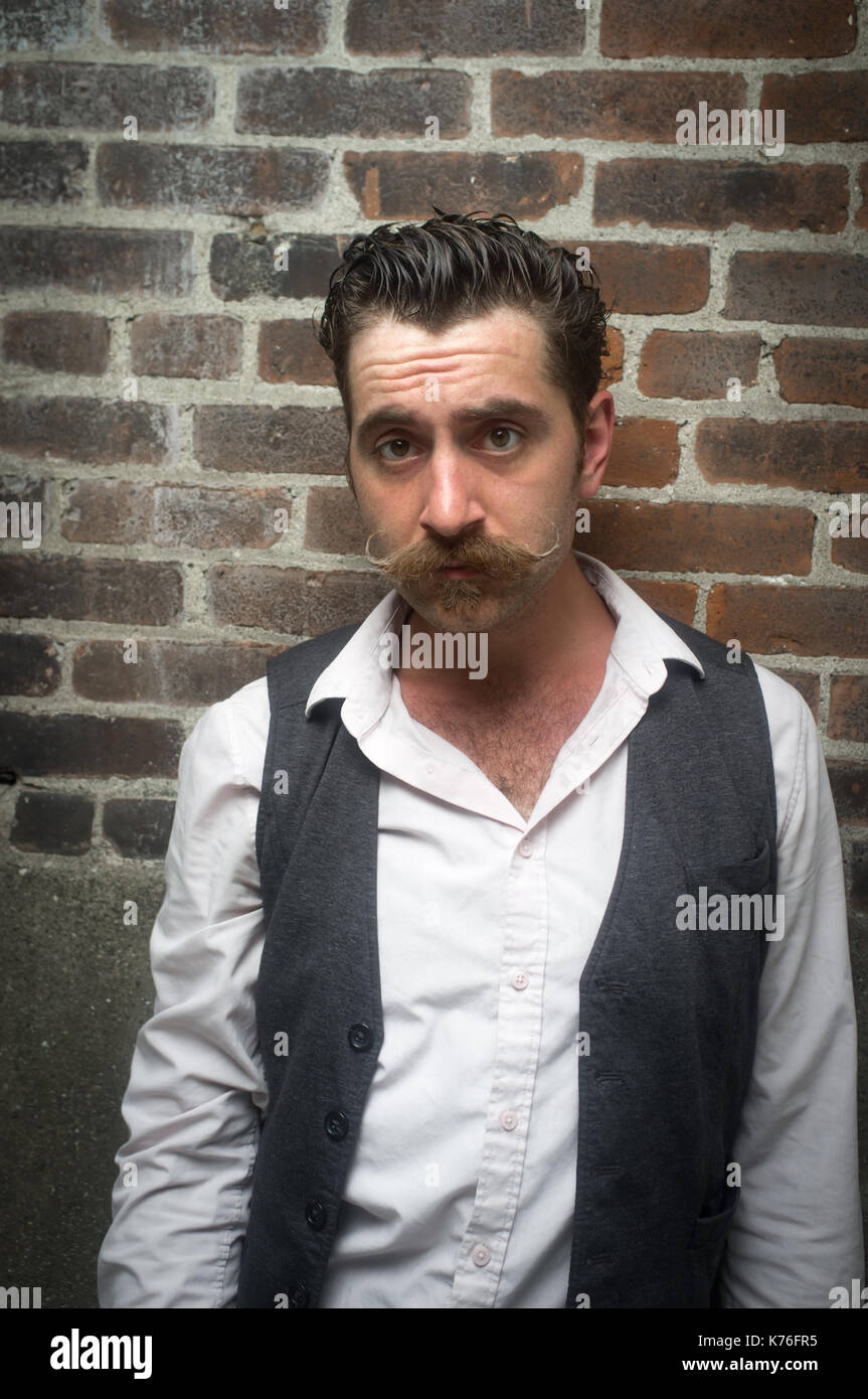 Man Handlebar Mustache Caucasian High Resolution Stock Photography and ...