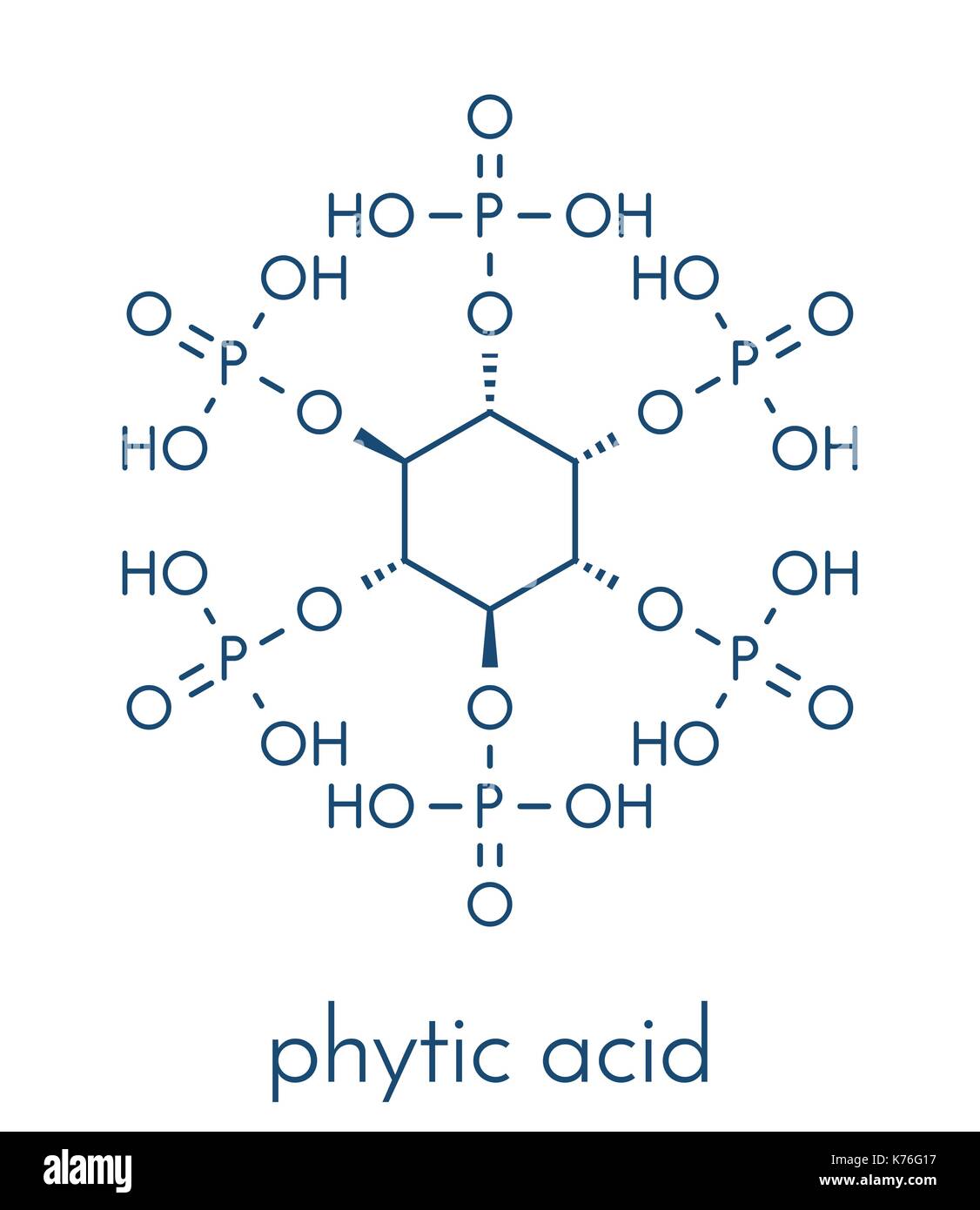 Phytic acid (hexakisphosphate, IP6, phytate) molecule. Present in seeds ...