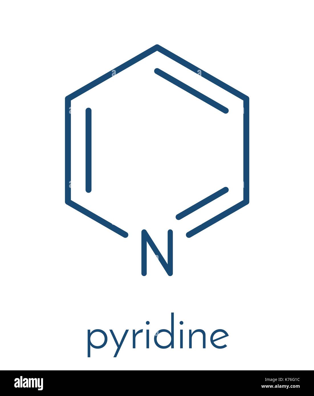 Pyridine chemical solvent and reagent molecule. Skeletal formula Stock ...