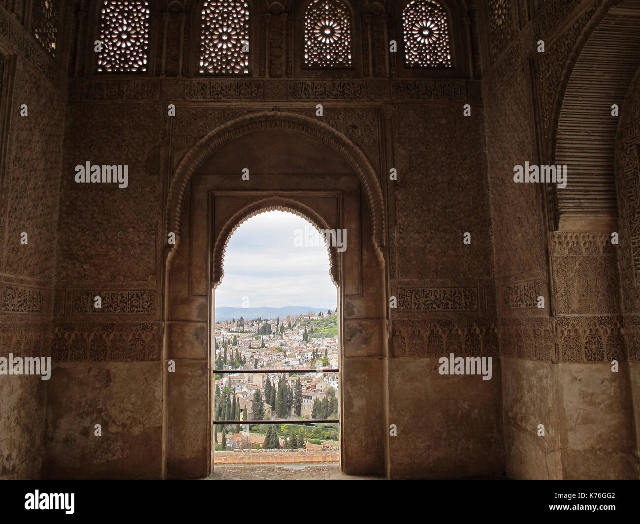 windowMoorish architecture, Alhambra Palace, Granada, Andalusia, Spain ...