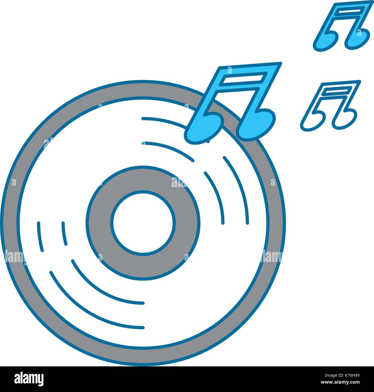 compact disk with music notes vector illustration design Stock Vector ...