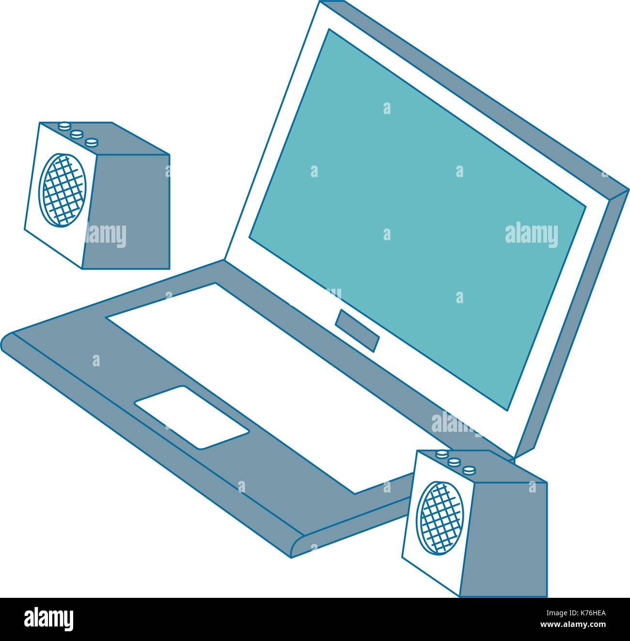 Technology laptop speakers Stock Vector Images - Alamy