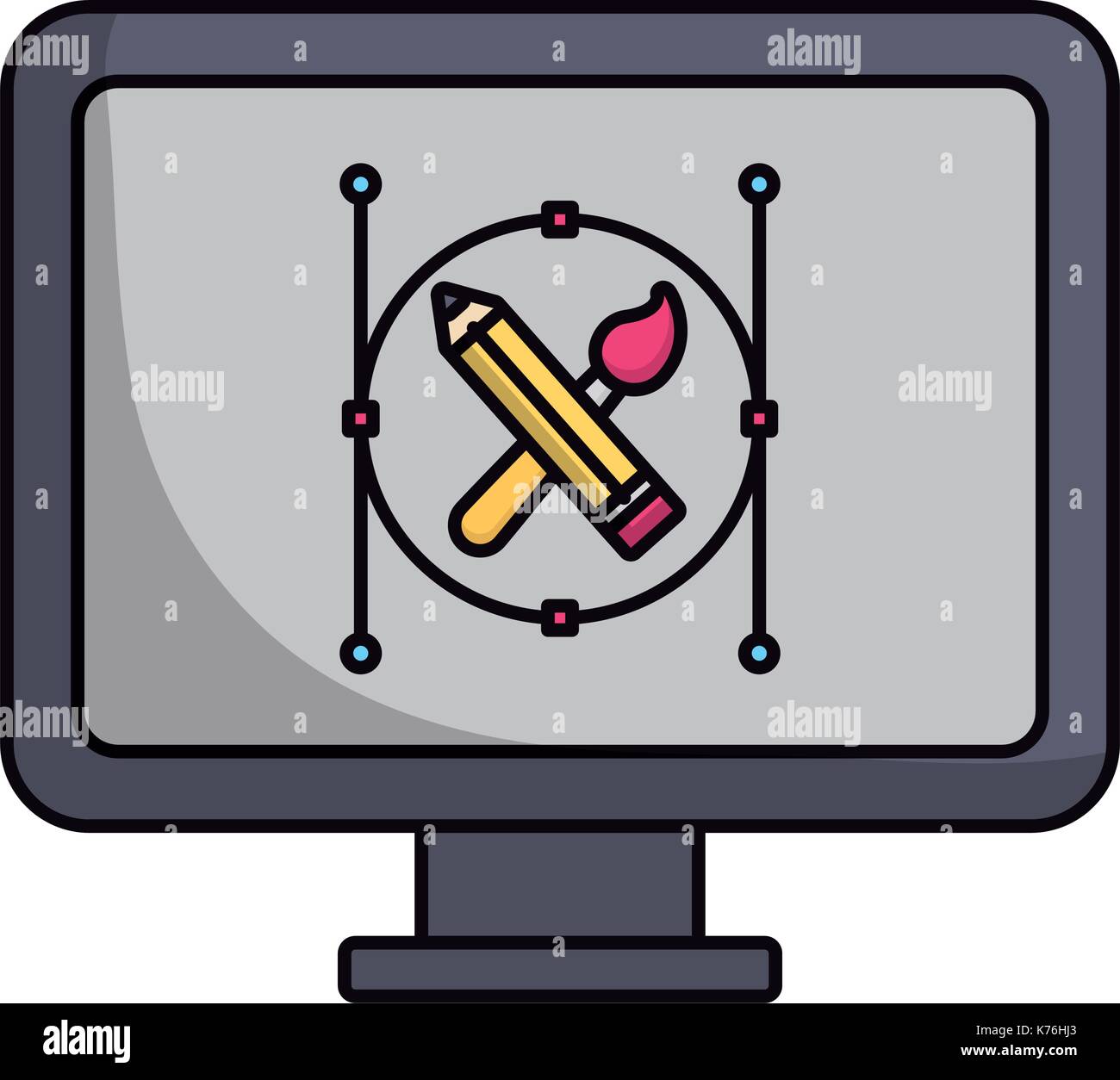 computer icon over white background colorful design vector illustration ...
