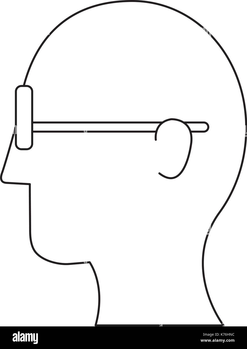 head profile icon over white background vector illustration Stock ...