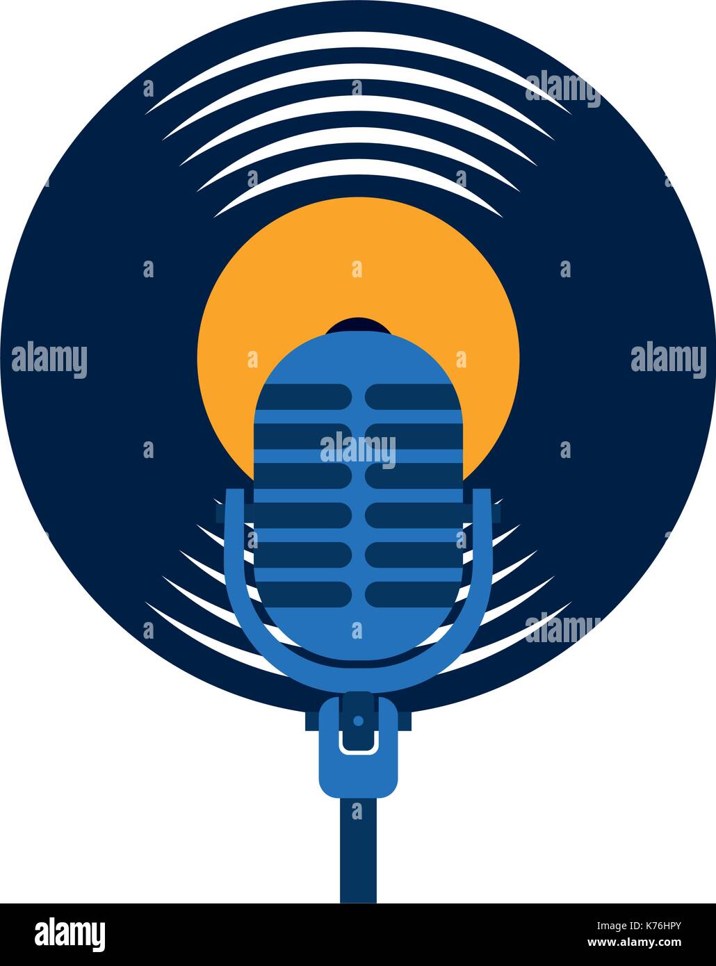 microphone music vinyl disk vintage cartoon Stock Vector Image & Art ...