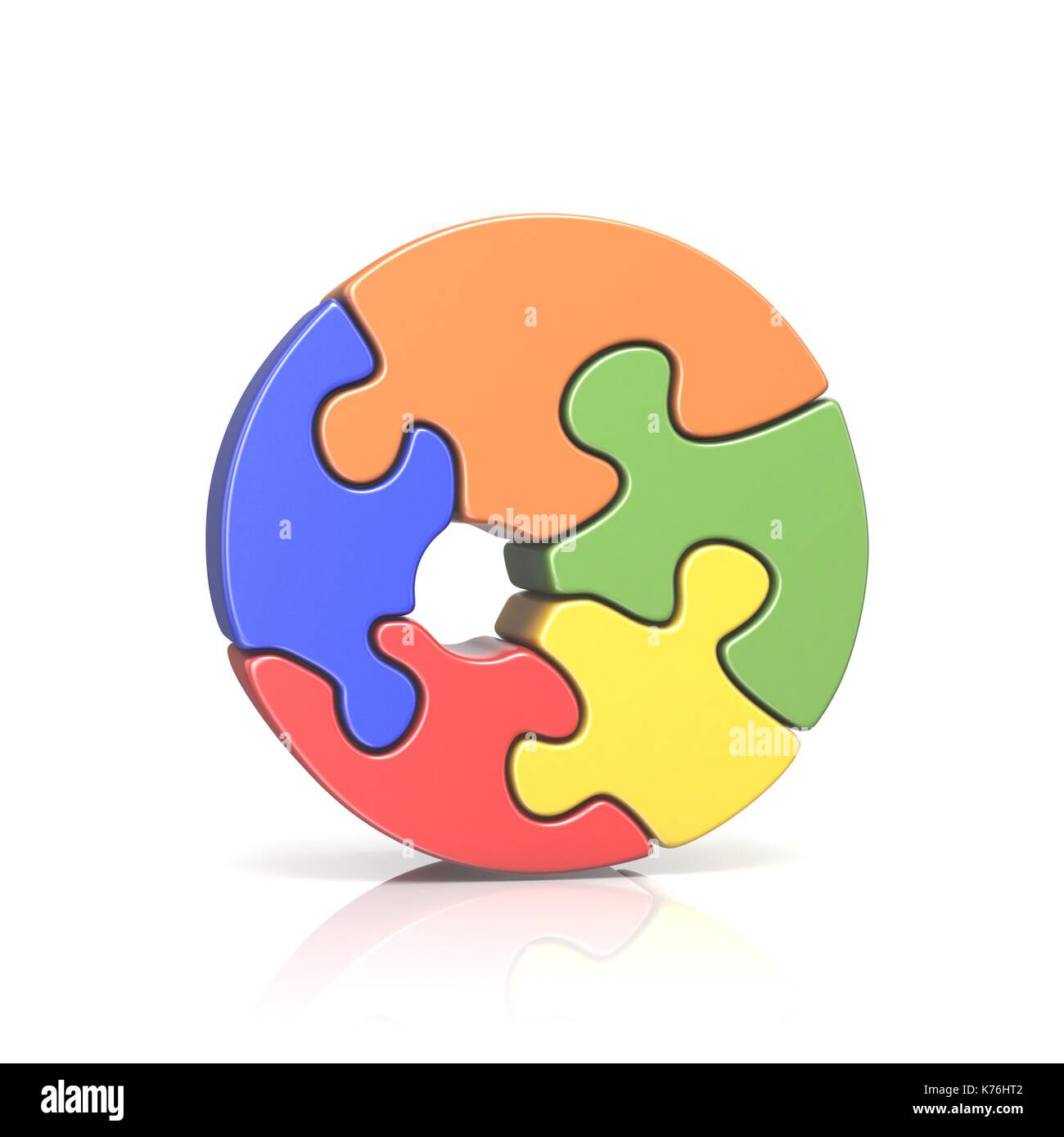 Puzzle jigsaw number ZERO 0 3D render illustration isolated on white ...
