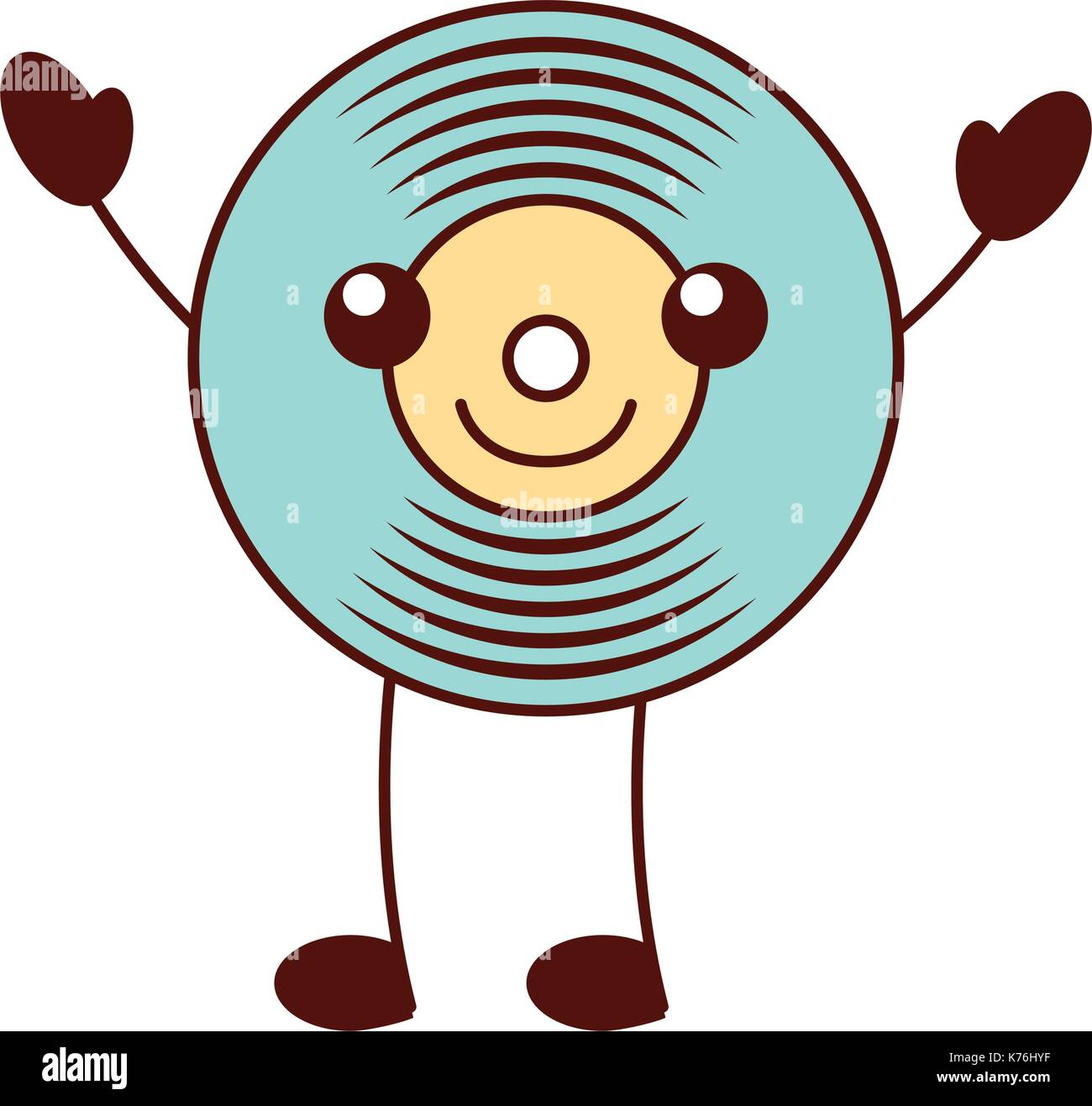 kawaii music vinyl disk vintage cartoon Stock Vector Image & Art - Alamy