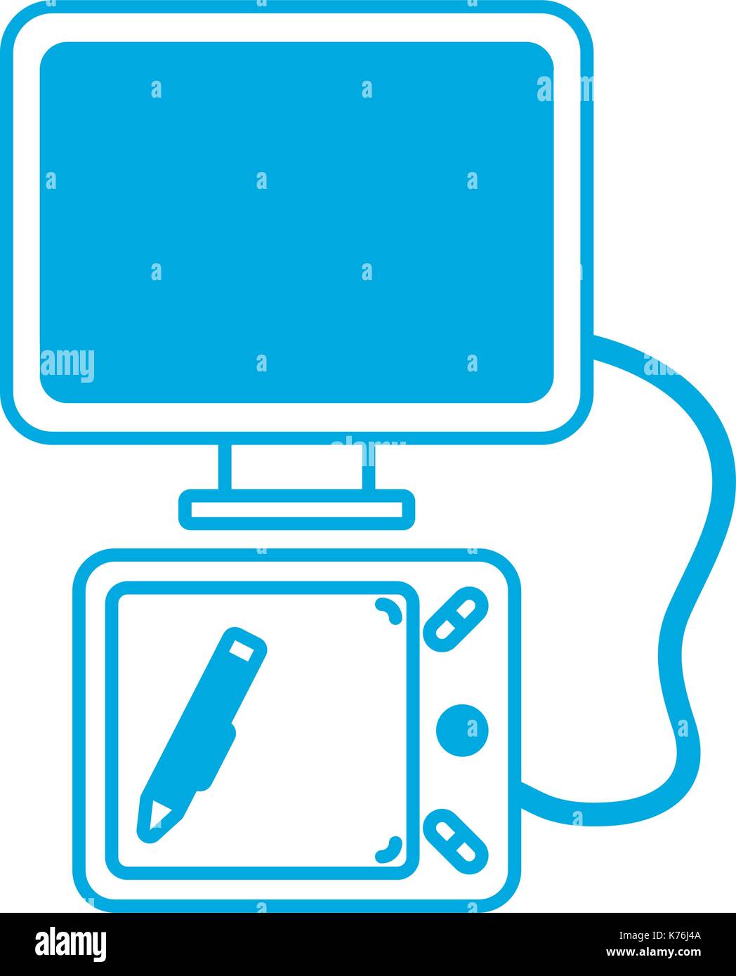 computer with graphic tablet icon Stock Vector Image & Art - Alamy