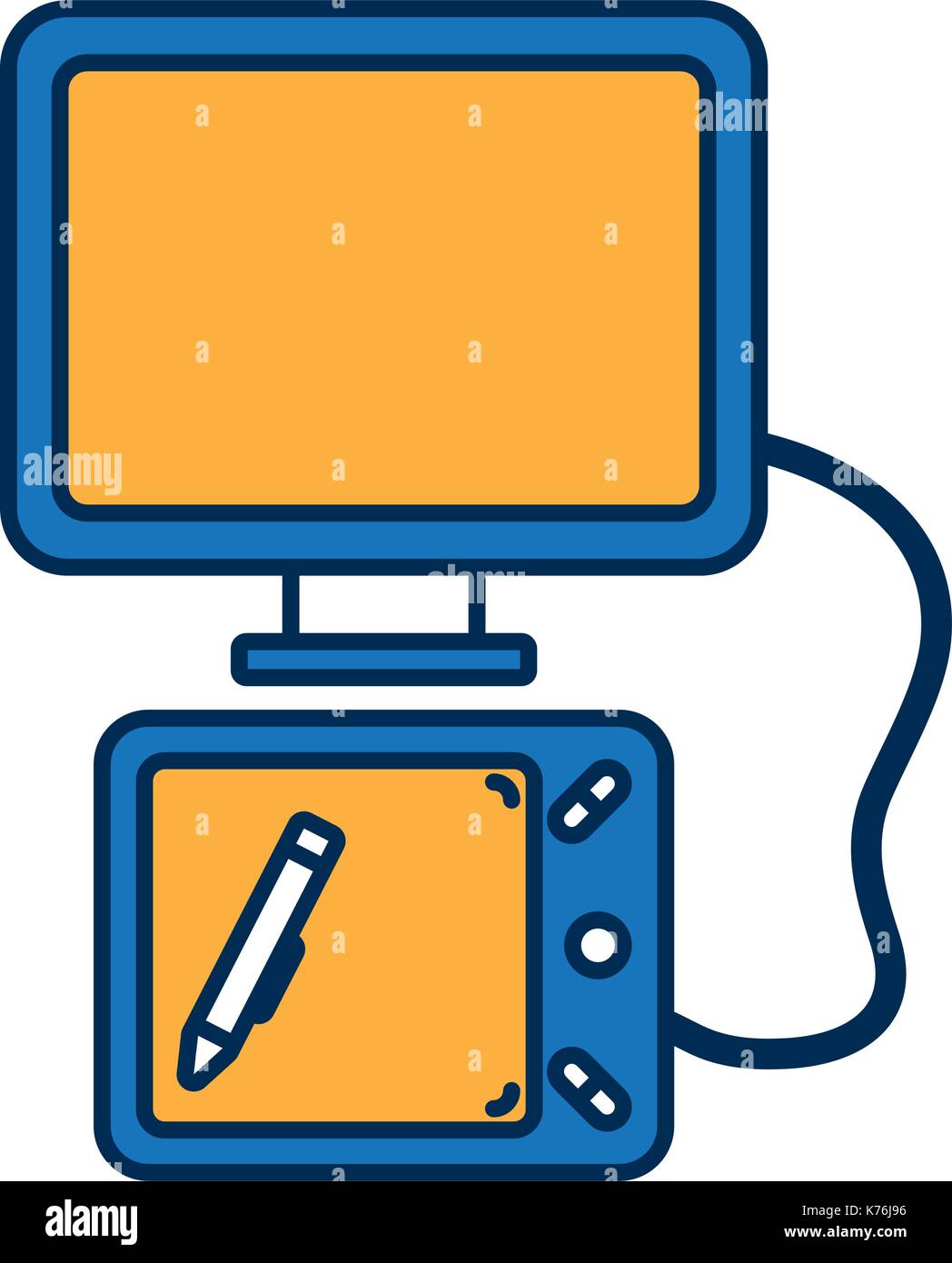 computer with graphic tablet icon Stock Vector Image & Art - Alamy