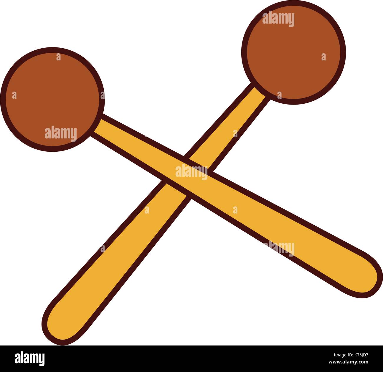 wooden sticks music percussion acoustic equipment Stock Vector Image ...