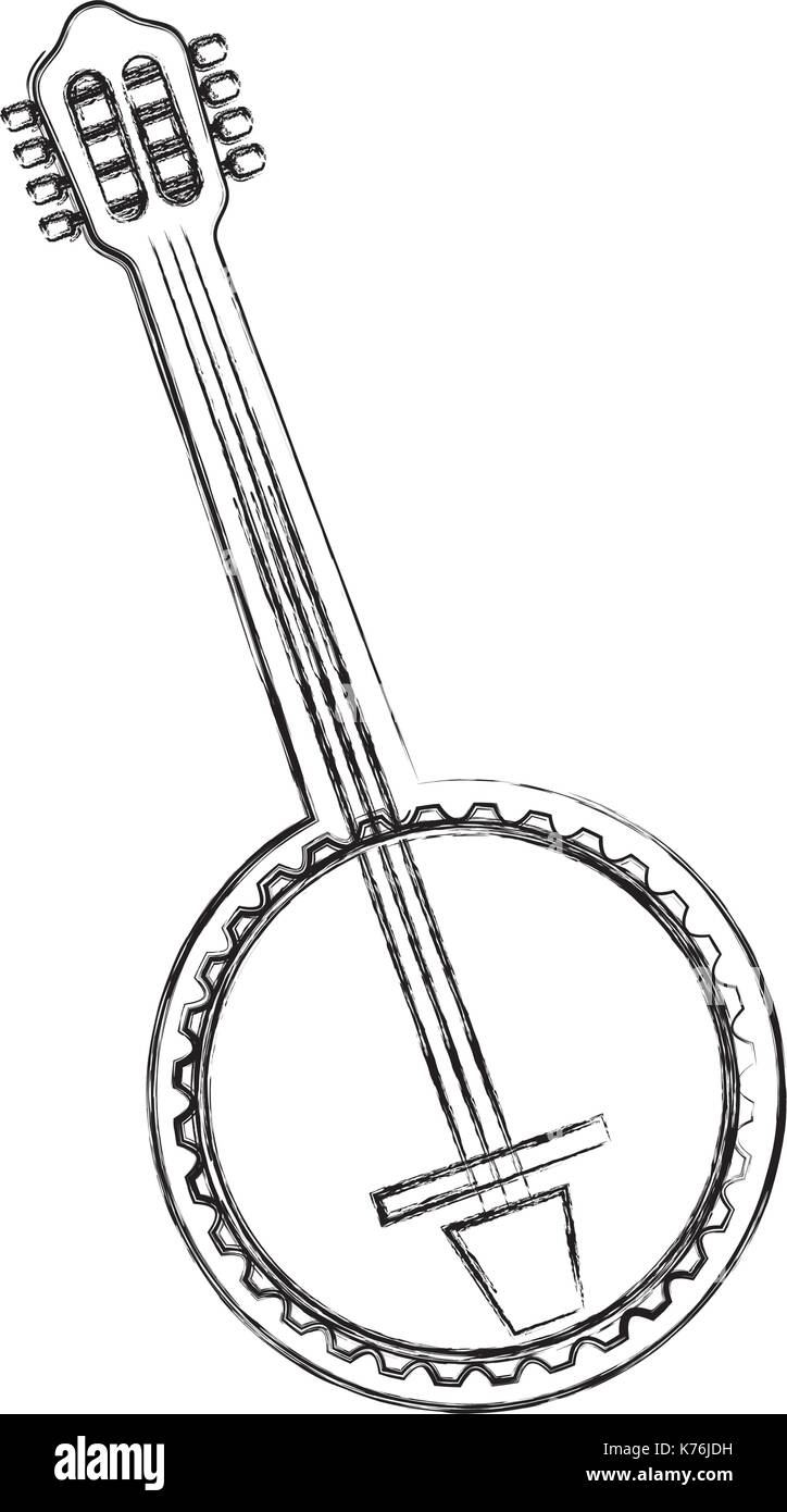 banjo jazz instrument musical festival celebration Stock Vector Image ...