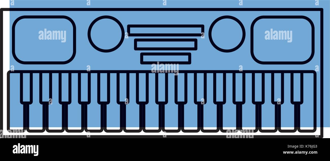 synthesizer electronic instrument keyboard musical on white background ...