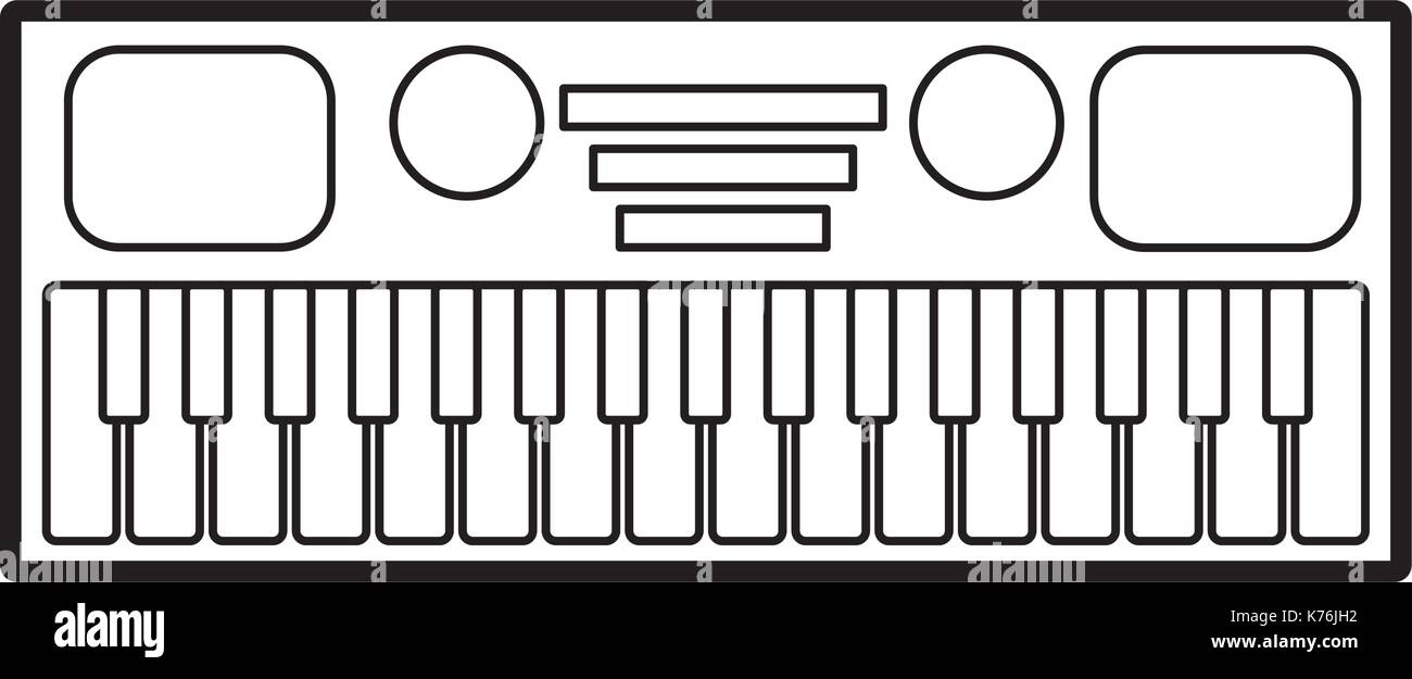 synthesizer electronic instrument keyboard musical Stock Vector Image ...