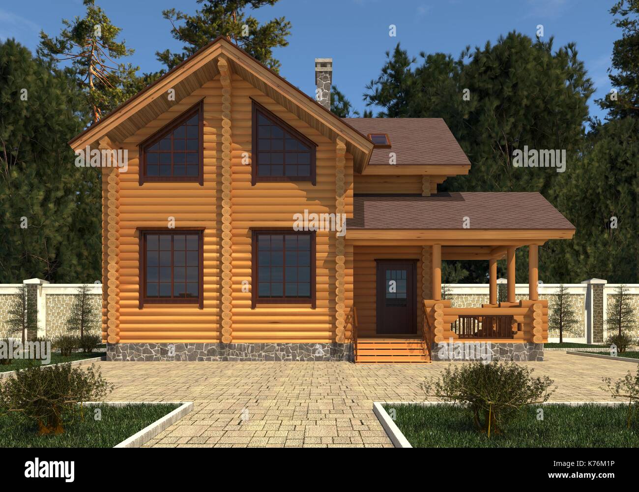 Photo realistic render of the house 3d illustration Stock Photo - Alamy