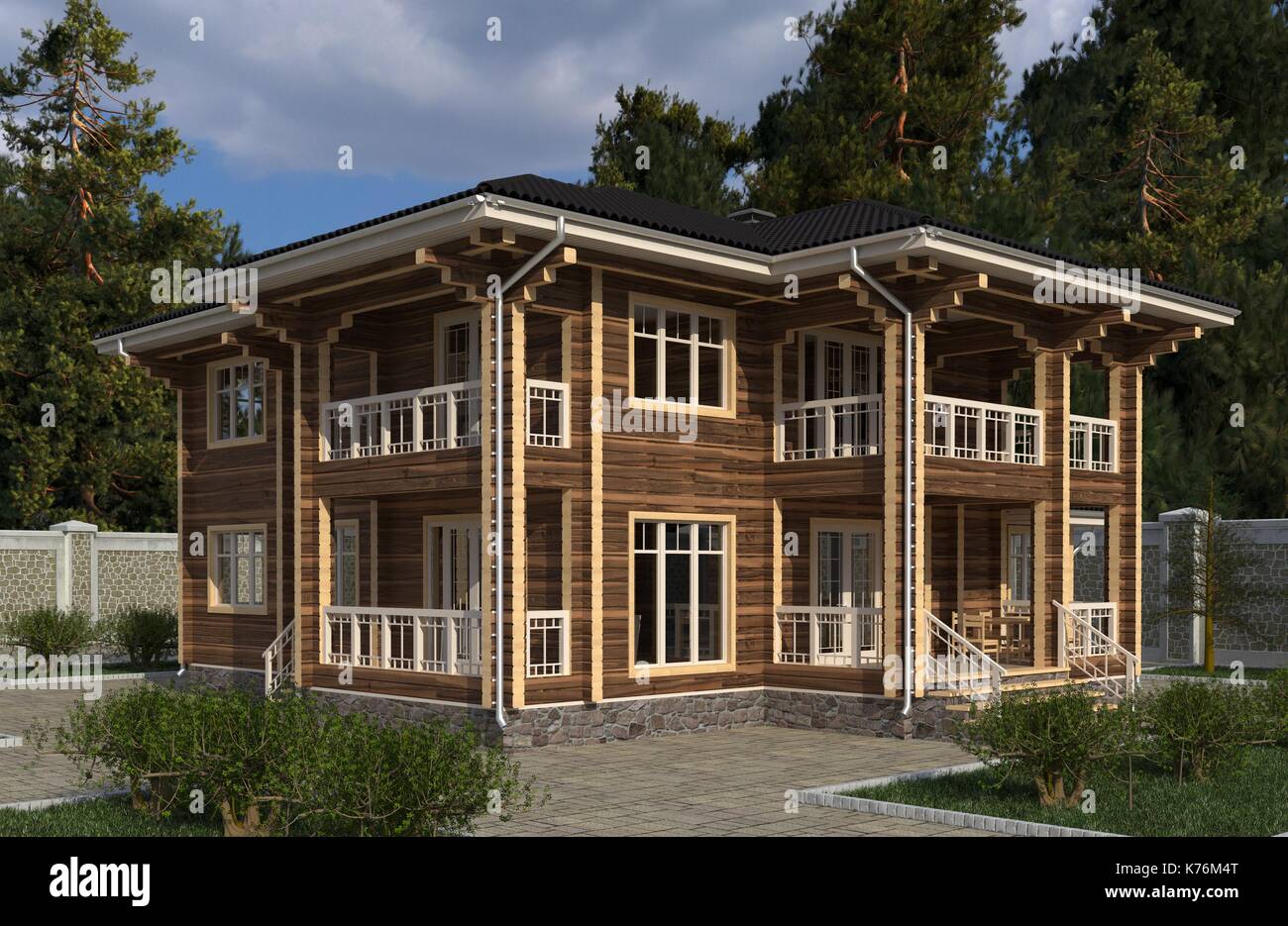 Photo realistic render of the house 3d illustration Stock Photo - Alamy