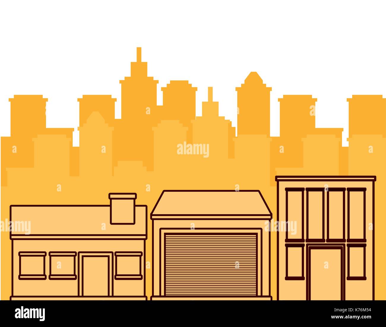 houses over city background colorful design vector illustration Stock ...